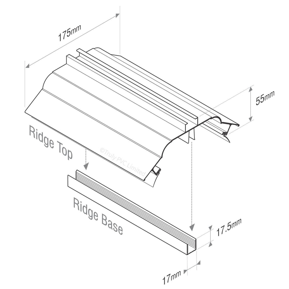 2m Sunwood Ridge Powder-Coated Aluminium – Truly PVC