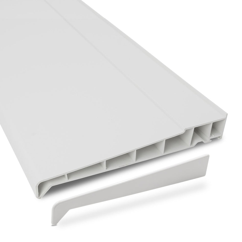 225mm uPVC Standard External Window Sill with End Caps – Truly PVC