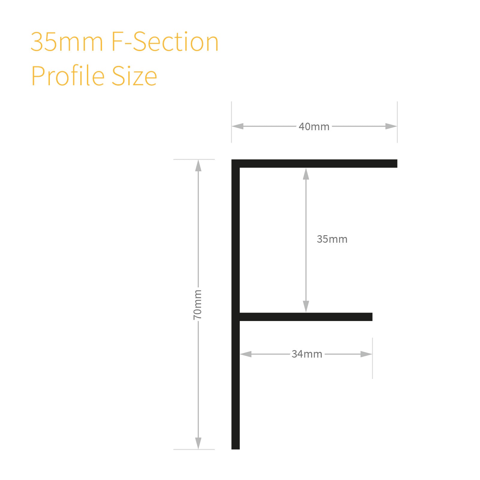 35mm Aluminium F-Section – Truly PVC