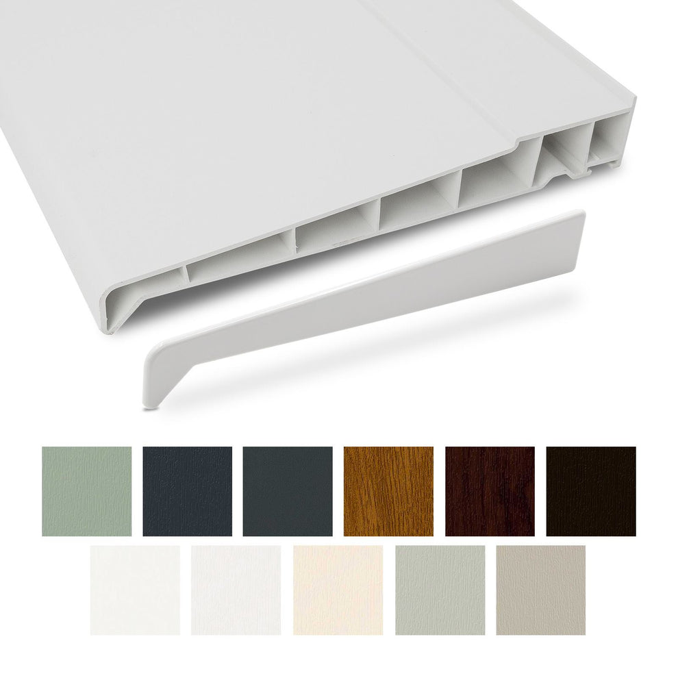 225mm uPVC Standard External Window Sill with End Caps – Truly PVC