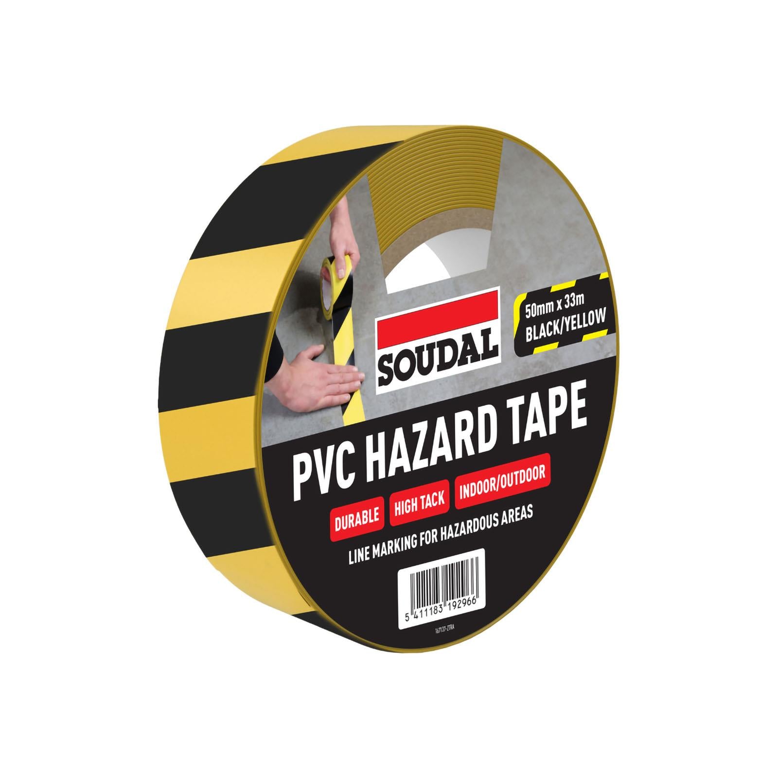 Soudal PVC Self-Adhesive Hazard Chevron Warning Tape – Truly PVC