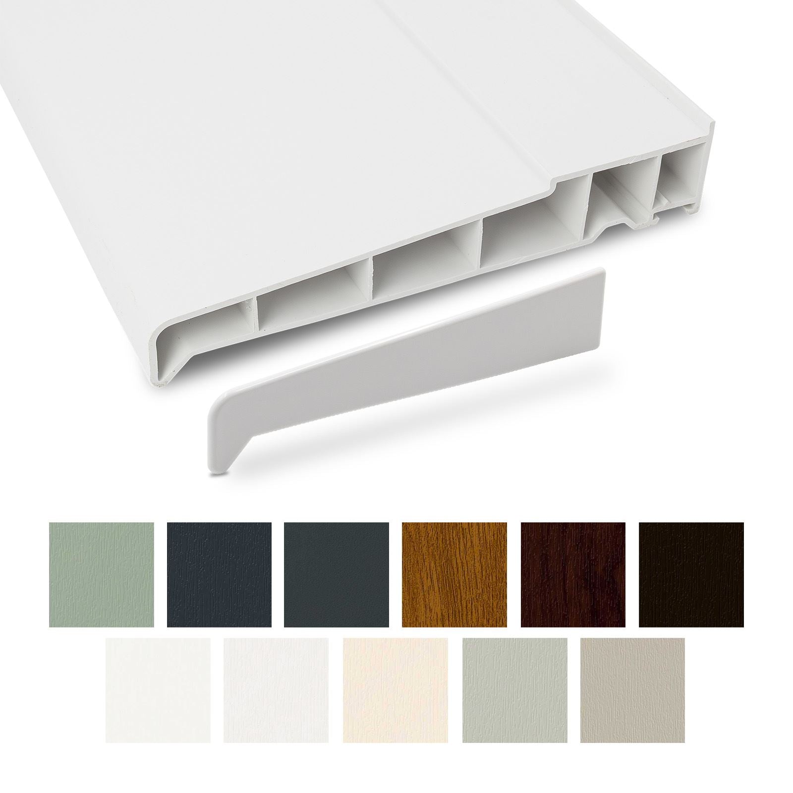 180mm uPVC Standard External Window Sill with End Caps – Truly PVC