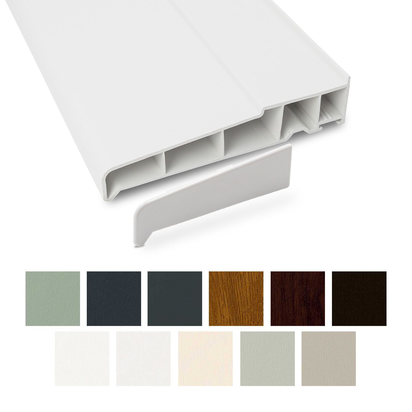 150mm uPVC Standard External Window Sill with End Caps – Truly PVC