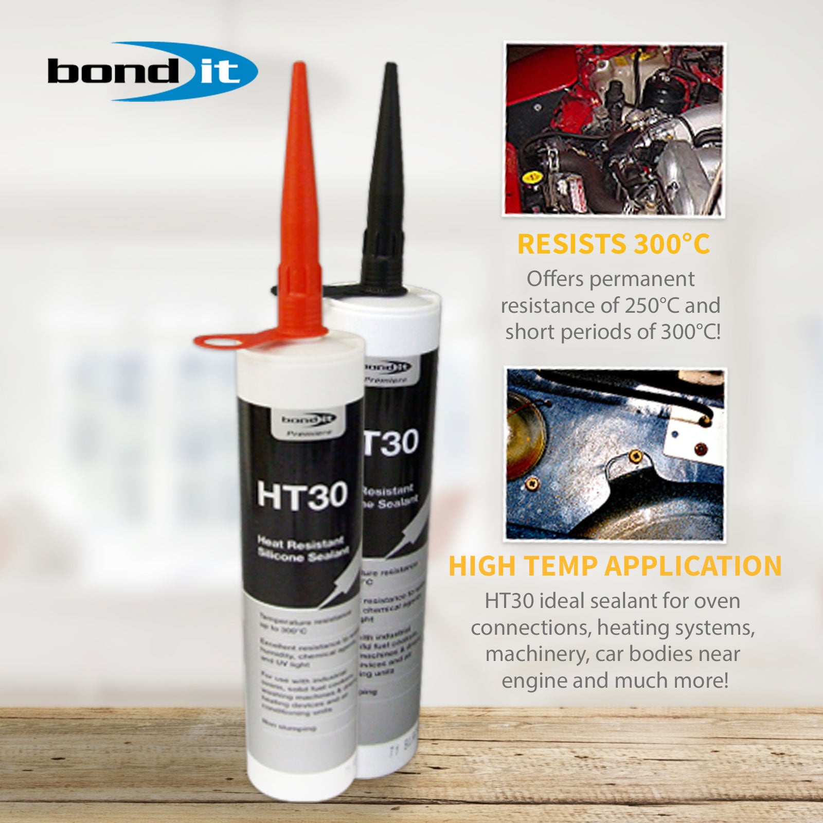 Red Bond-It HT30 Heat Resistant Silicone High Temperature Sealant ...