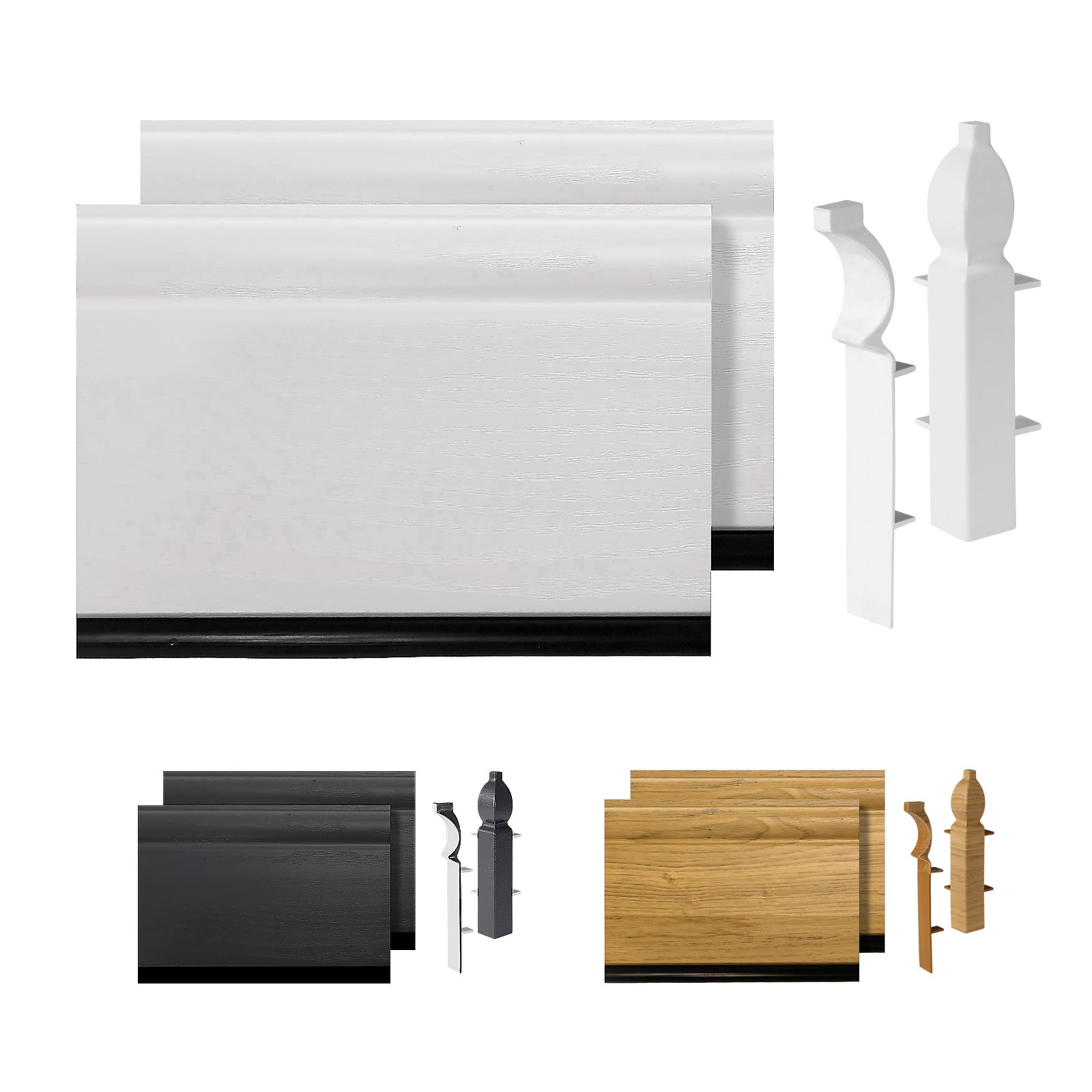 Sample Pack of 100mm Roomline Torus Plastic Skirting – Truly PVC