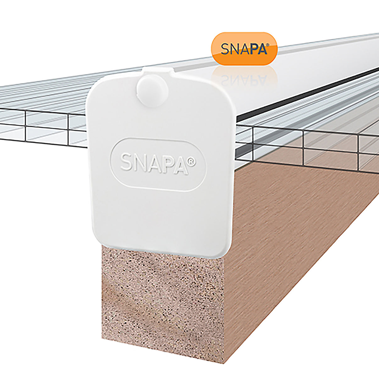 SNAPA Snap-Fix Push-Fit Roof Glazing Main Bar for Polycarbonate Lean-to ...