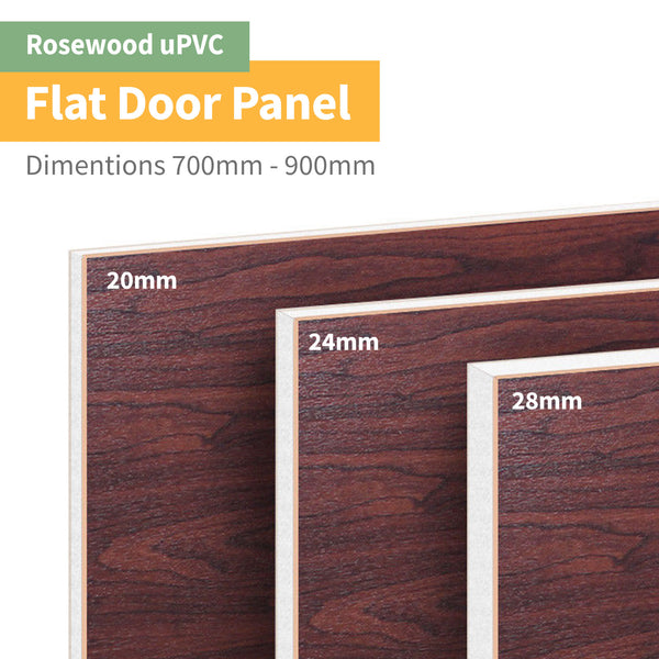 Rosewood/White, 24mm uPVC Flat Door Panel (700mm x 900mm) – Truly PVC