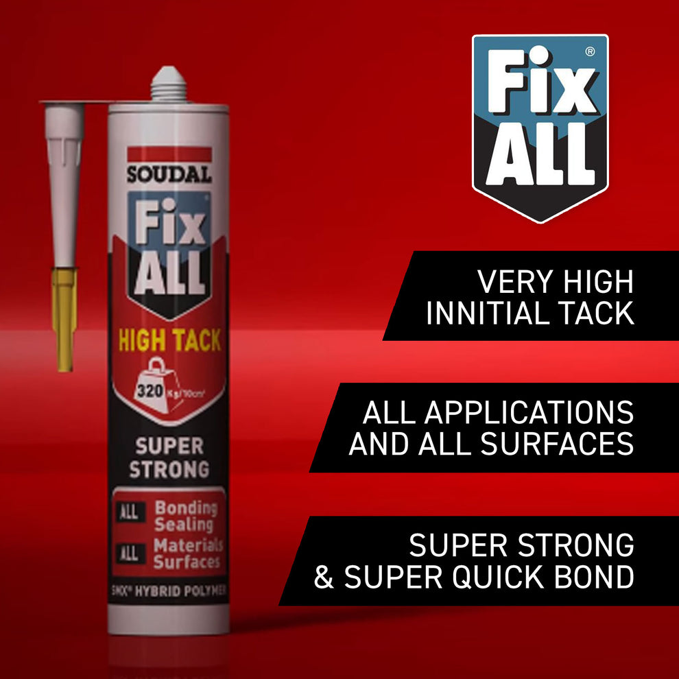 Black Soudal Fix ALL High Tack Sealant Quick Grab Adhesive – Truly PVC