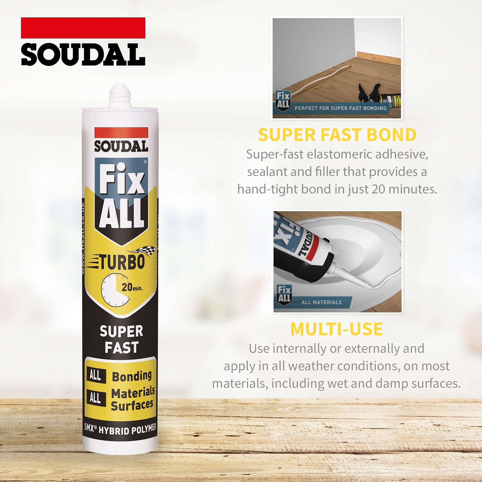 Soudal Fix ALL Turbo Super-Fast High Tack Sealant & Adhesive – Truly PVC