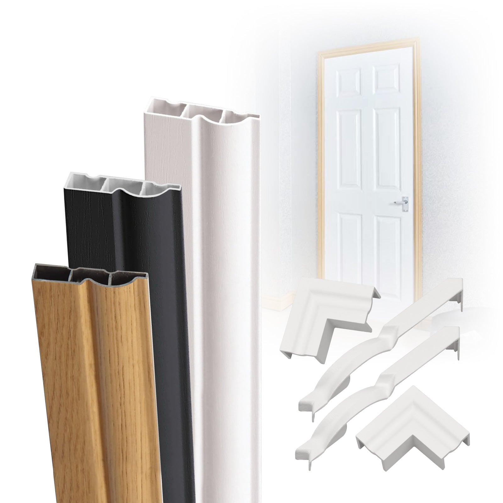 White Roomline uPVC Plastic Ogee/Torus Door Set Surround – Truly PVC