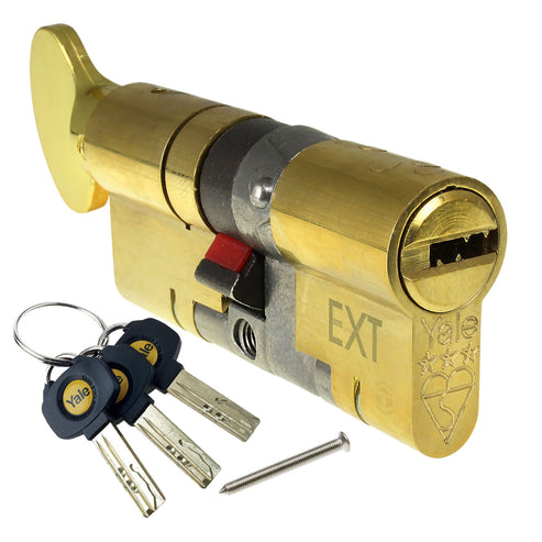 Polished Brass Yale Platinum 3 Star Thumbturn Euro Cylinder High ...
