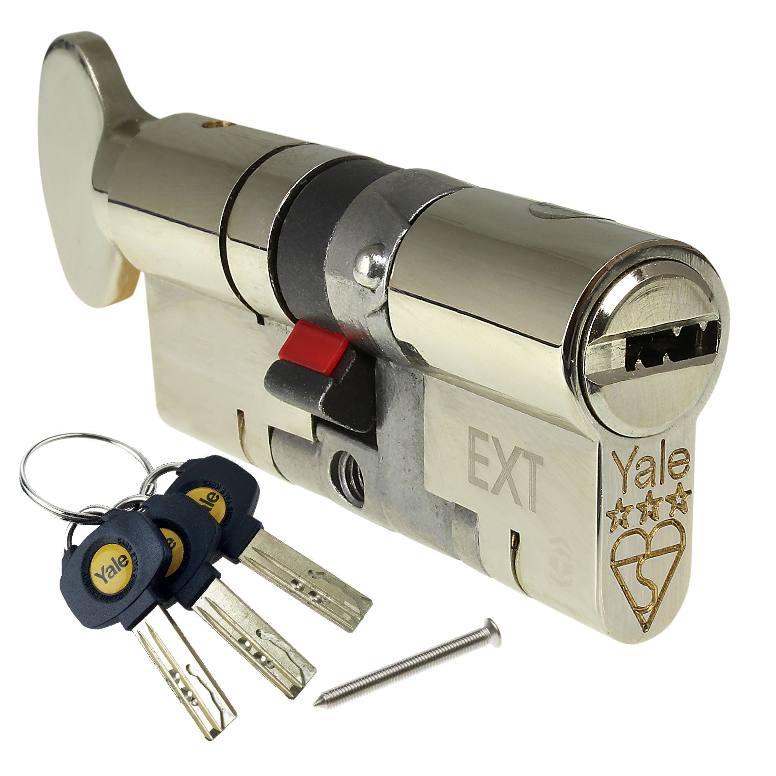 Nicke-Plated Yale Platinum 3 Star Thumbturn Euro Cylinder High Security ...