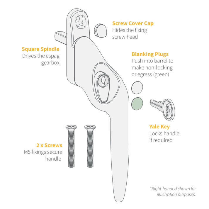 Yale Quartus Cranked Offset Espag Window Handle – Truly PVC