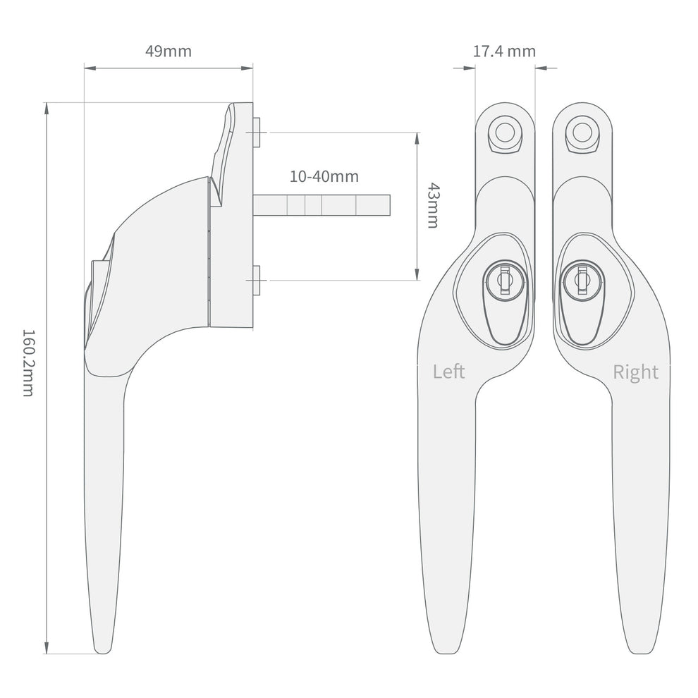 Yale Quartus Cranked Offset Espag Window Handle – Truly PVC