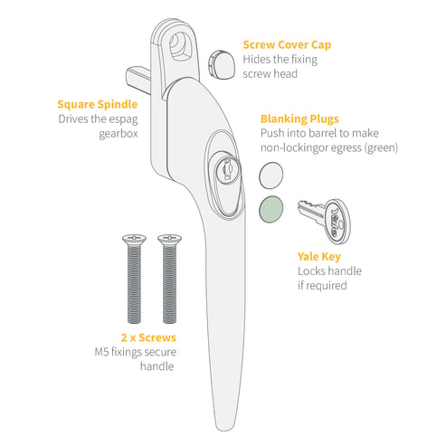 Yale Quartus Inline Espag Window Handle – Truly PVC