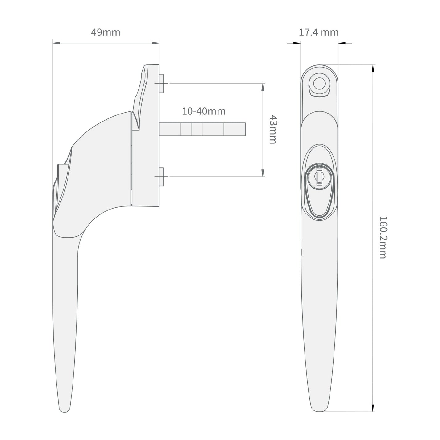 Yale Quartus Inline Espag Window Handle – Truly PVC