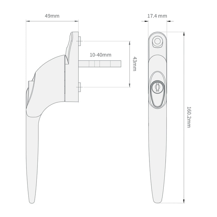 Yale Quartus Inline Espag Window Handle – Truly PVC