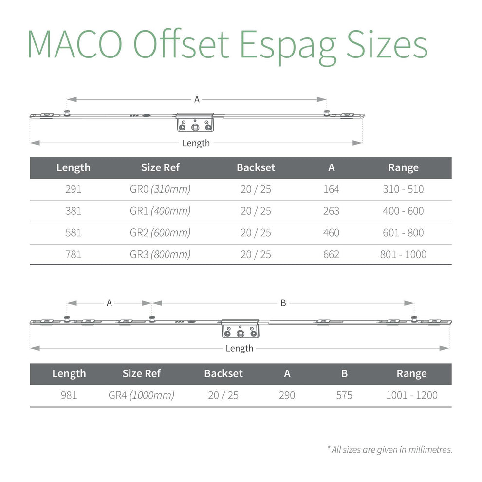 MACO Offset Espag Window Lock Multi-Point uPVC Mechanism – Truly PVC