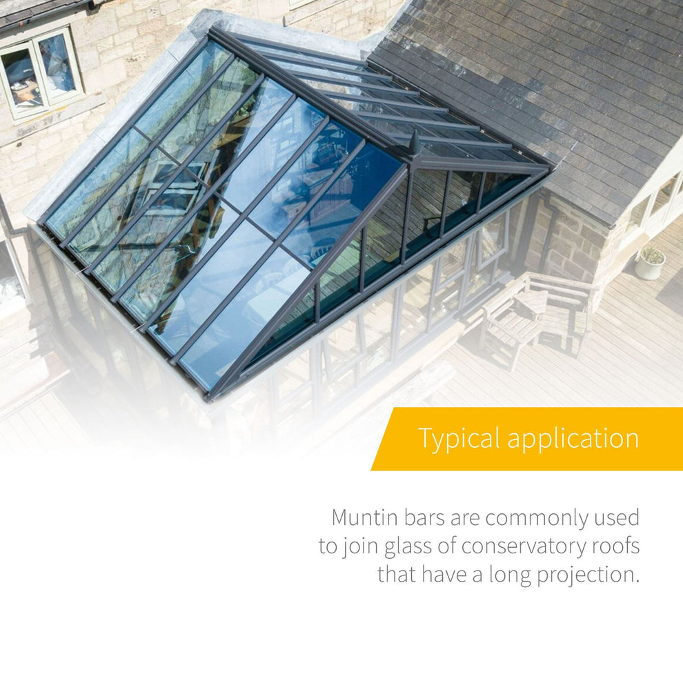 24/25mm Aluminium Muntin Bar One-Part Glass Joiner (1m) – Truly PVC
