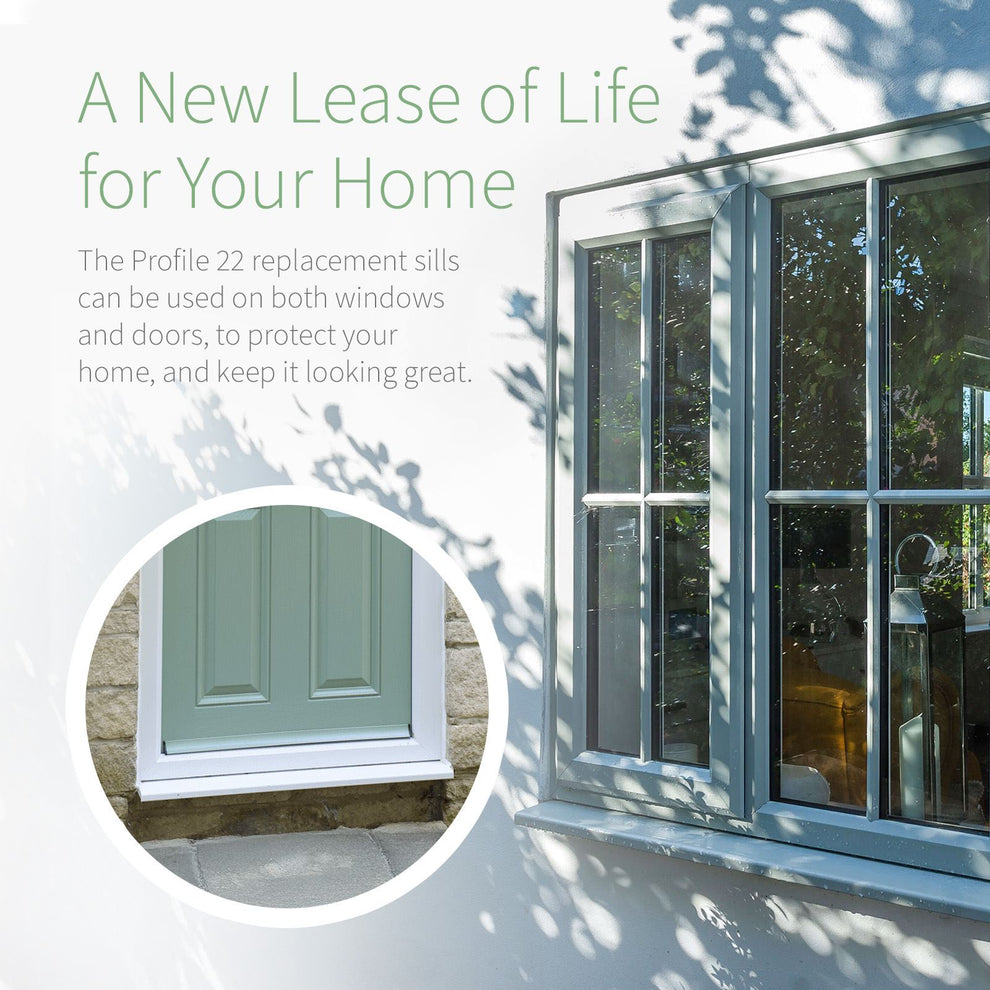 225mm uPVC Standard External Window Sill with End Caps – Truly PVC