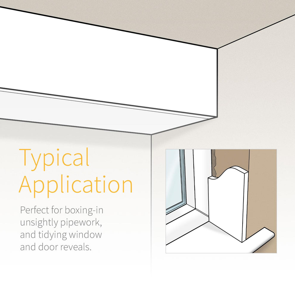 Flat Utility Cover Board Reveal Liner and Soffit (2.5m) – Truly PVC
