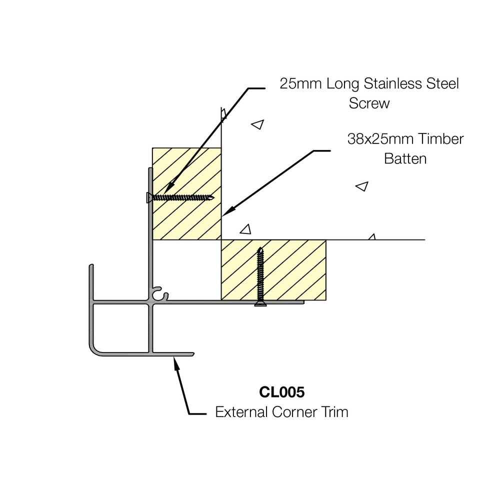 5m Aluminium External Closer Trim for Coastline Shiplap Cladding ...