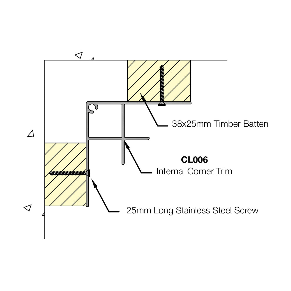 5m Aluminium Internal Closer Trim for Coastline Shiplap Cladding ...
