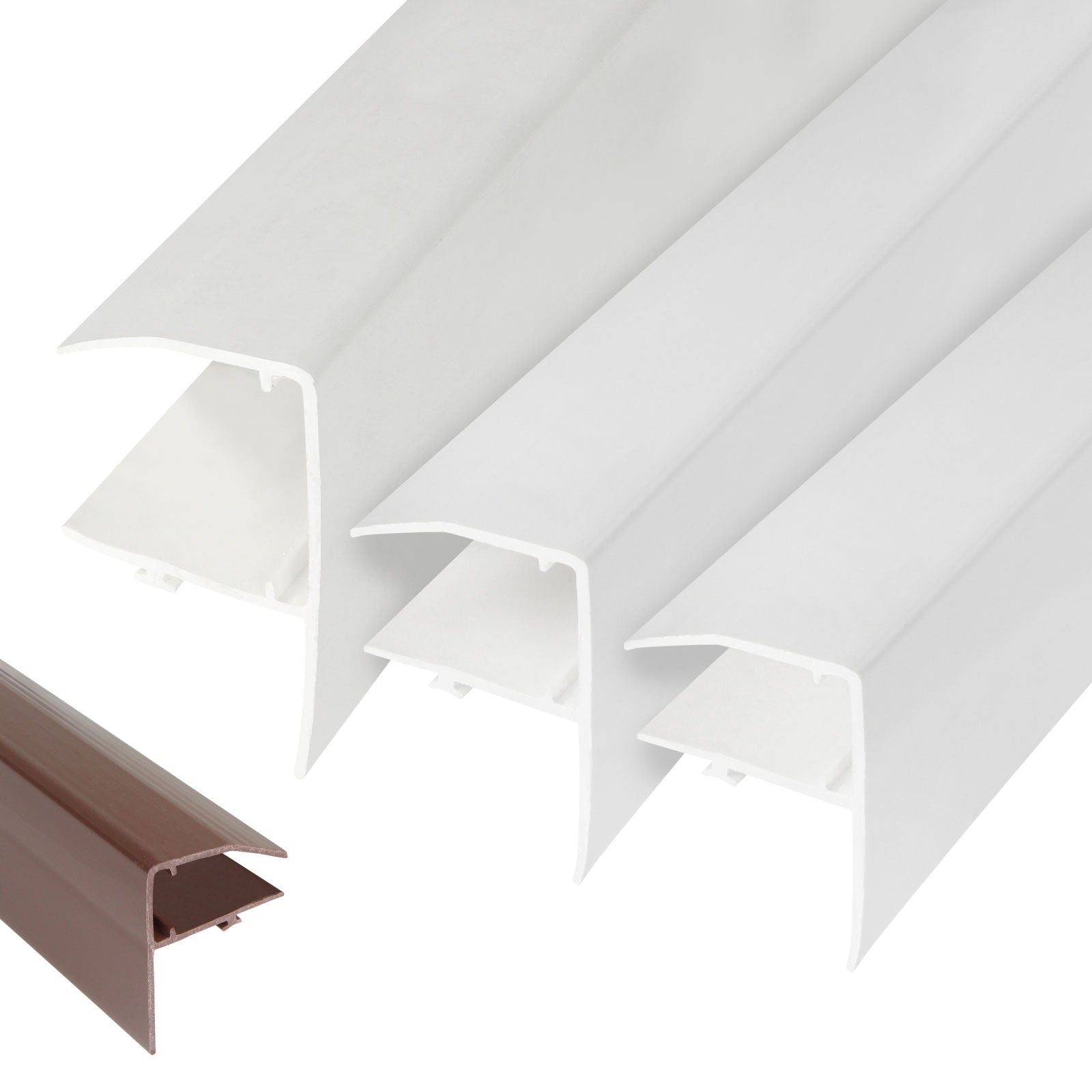 10mm, 2.5m, Brown Sunwood Snap-Tight Edge Trim Gable Closure F-Section ...