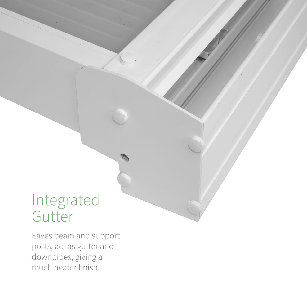 White/Opal Evolution Canopy Carport Kit Lean-to Roof Patio Cover ...