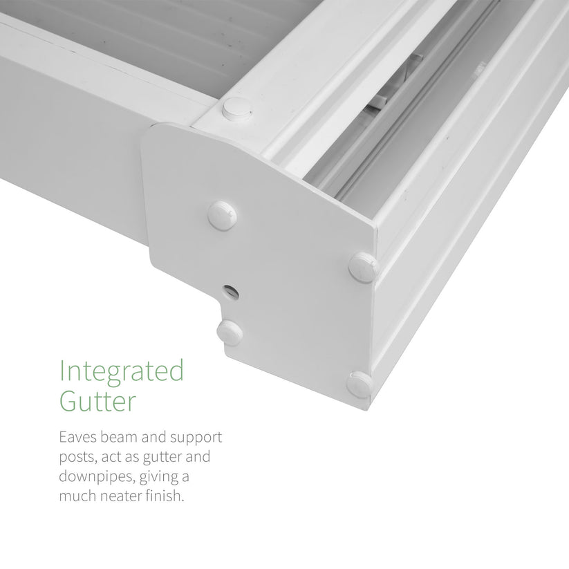 White/Bronze Evolution Canopy Carport Kit Lean-to Roof Patio Cover ...