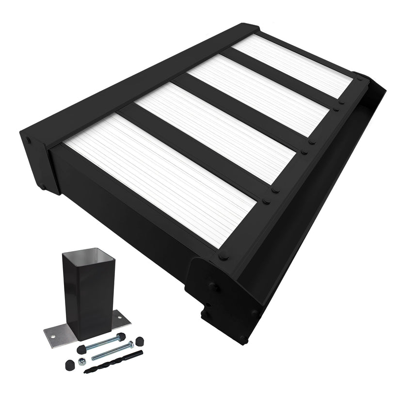 Anthracite Grey/Clear Evolution Canopy Carport Kit Lean-to Roof Patio ...