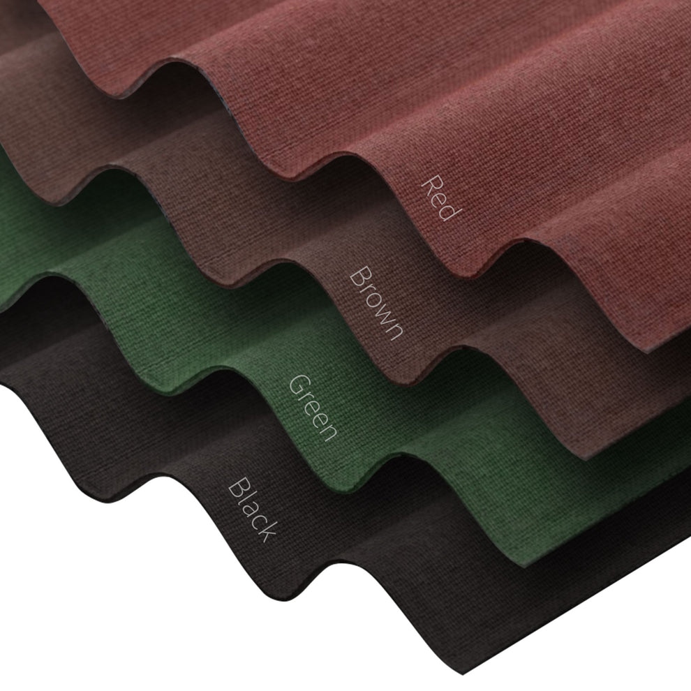 950mm x 2000mmm Guttapral K10 Corrugated (95mm x 31mm) Bitumen Roof ...
