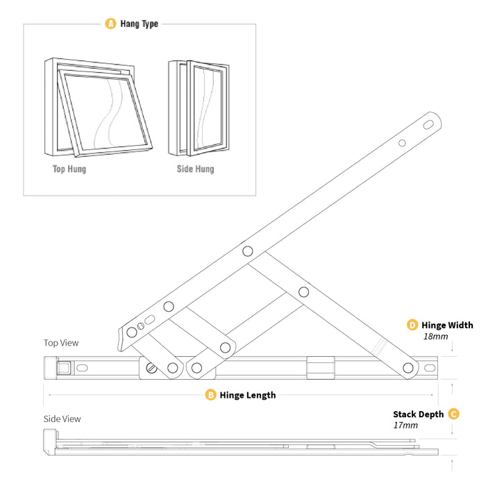 10" Top Hung Defender Window Friction Hinge – Truly PVC