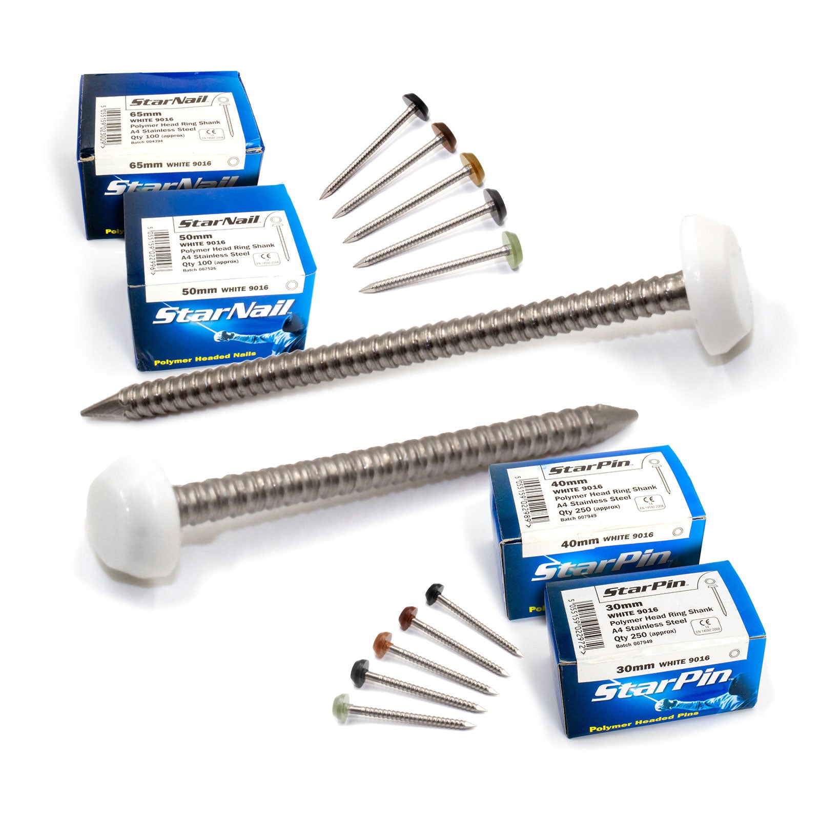 Rapierstar Polymer Headed Pins and Nails Polytop Plastic Fixings ...