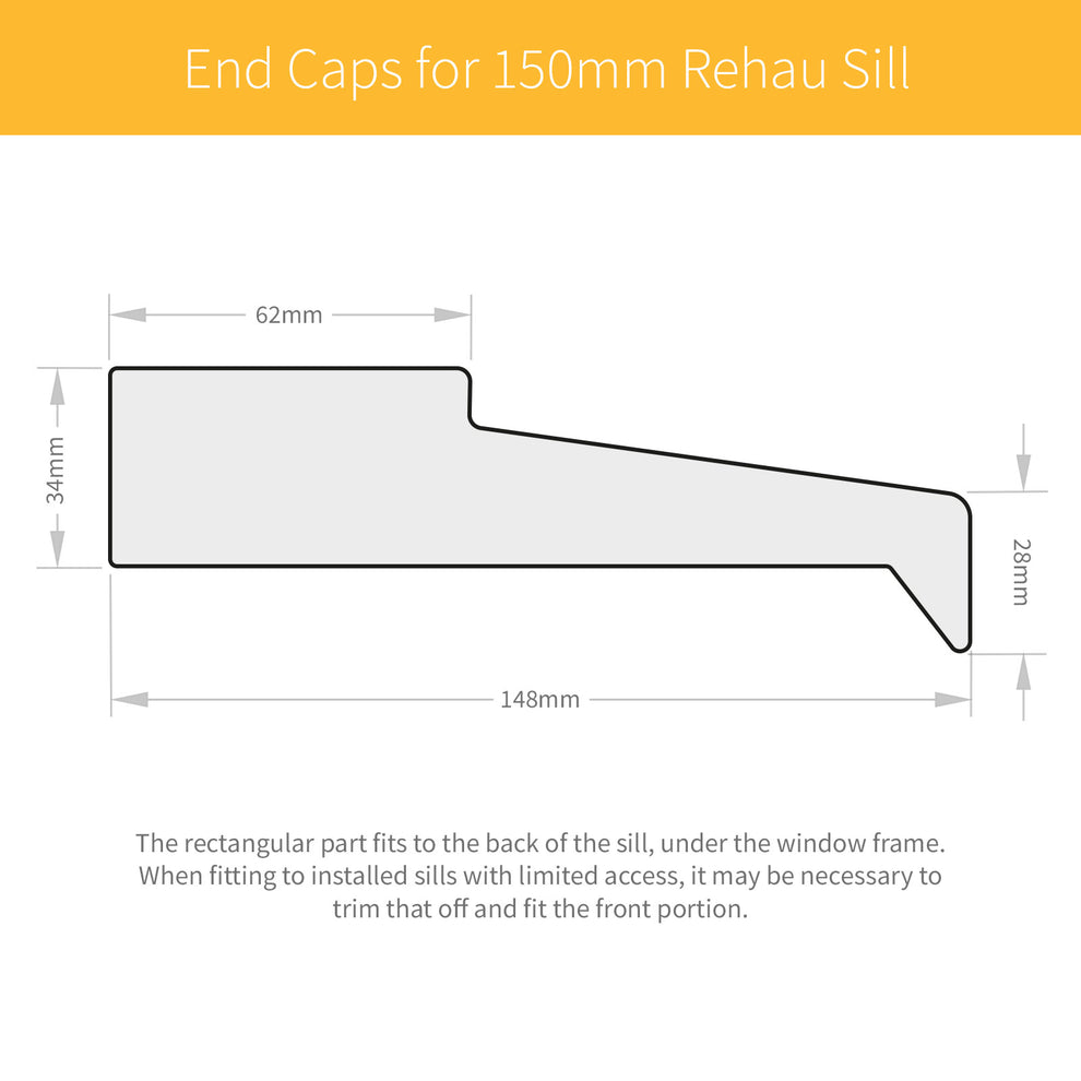 End Caps for Rehau 150mm Sill Window Door uPVC Plastic – Truly PVC
