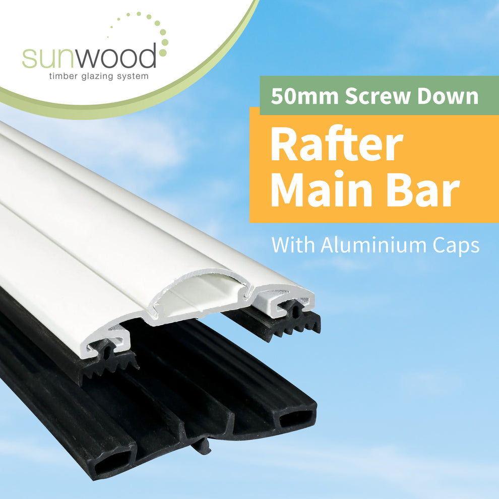 50mm Sunwood Screw-Down Glazing Main Bar for Conservatory Lean-to Roof ...