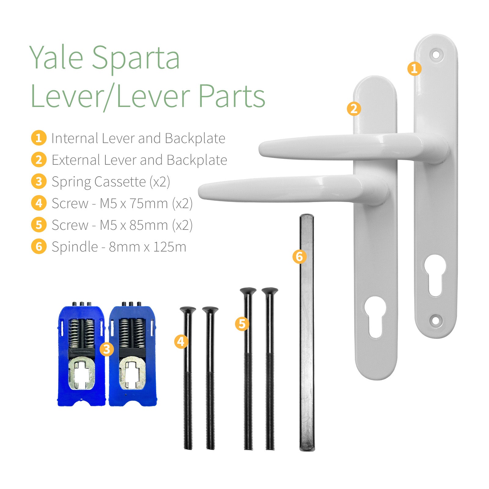 Yale Trojan Sparta 92pz Lever/Lever Door Handle Set – Truly PVC